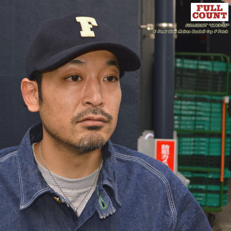 FULL COUNT ”6843-25” 6 Panel Wool Melton Baseball Cap F Patch – BEARS ...